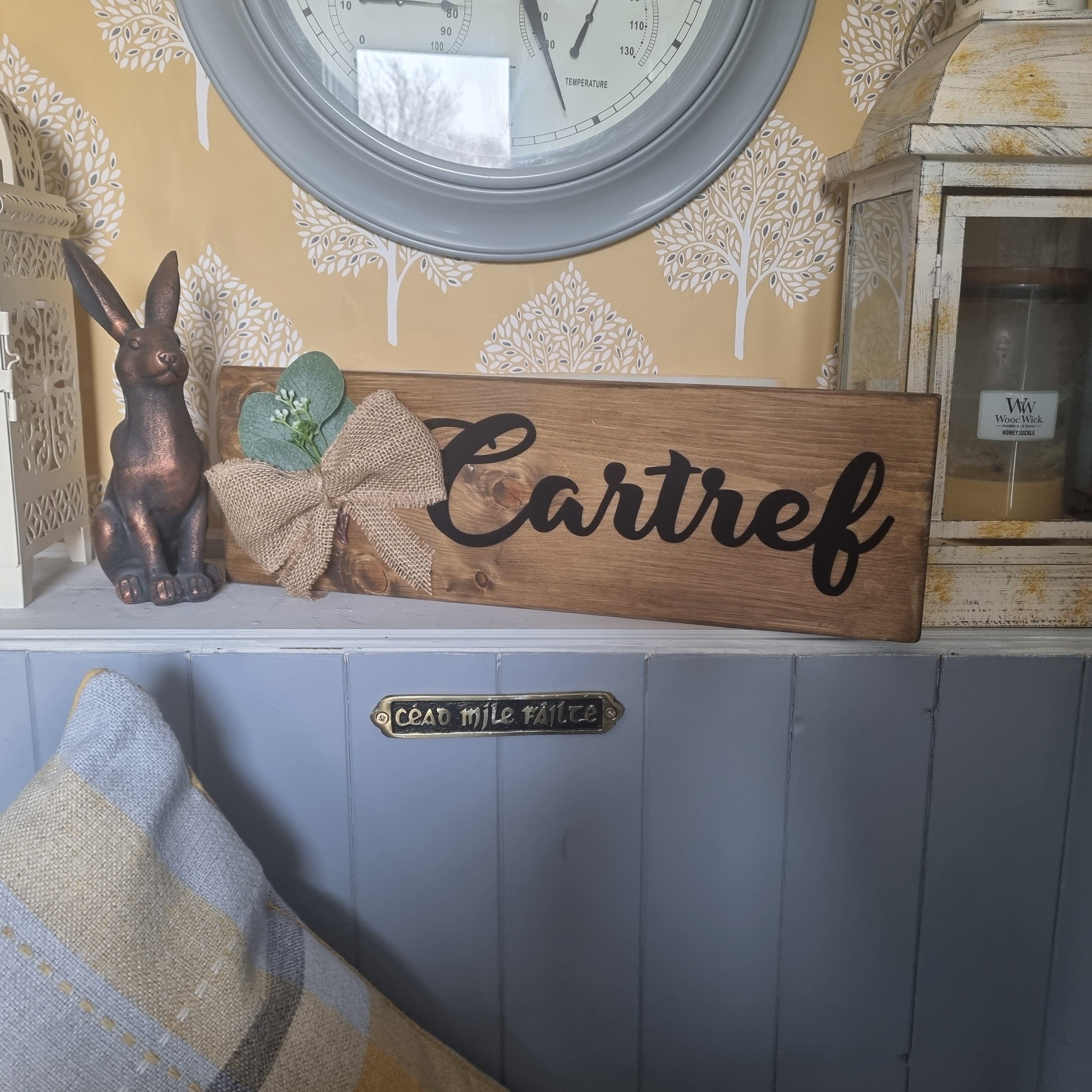 Cartref in Teak welsh sign – Moriah Print